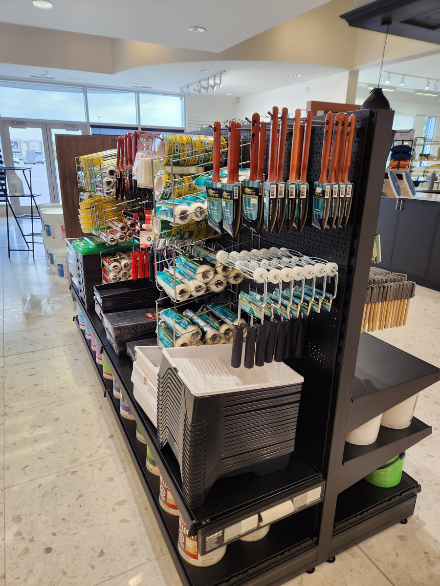 Floor starter - Double sided gondola kit black - Flat metal back panel ...