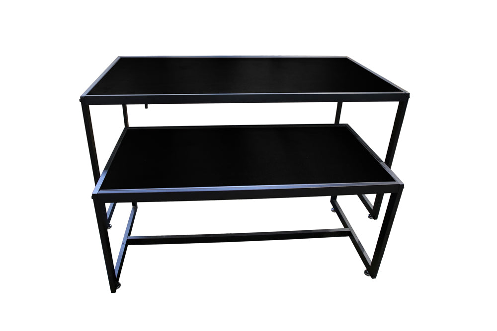 Shop SET OF 2 NESTING TABLES BLACK TOP & BLACK FRAME | Displetech