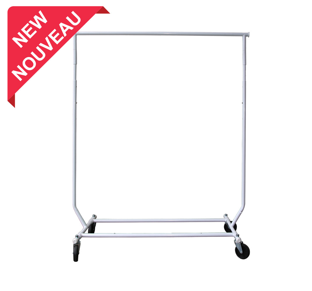 Shop COLLAPSIBLE ROLLING RACK WHITE | Displetech
